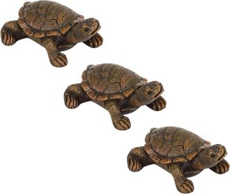 Generic Kleine Schildkröte Deko, Harz, 7 × 5,6 × 3 cm, Wasserdicht, Tierfigur für Garten Flaschengarten Miniteich, Gartendeko, Indoor/Outdoor Figur (3)