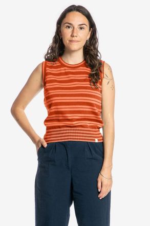 Matona Damen vegan Top Knit Pecan Braun/Pfirsich