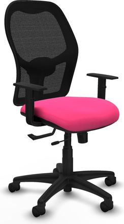 Piqueras y Crespo B&uuml;rostuhl mit 1D-Armlehnen, h&ouml;henverstellbare Lendenwirbelst&uuml;tze, ausgestattet mit Syncro/Traslack und Schneideschaum, mit 50 mm Nylonrollen, Schwarz/