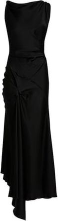 Victoria Beckham Robe midi drap&eacute;e et satin&eacute;e