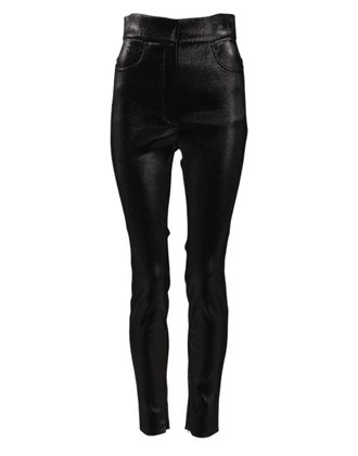 Dolce & Gabbana Womens Black Cotton Stretch Lurex Thread Skinny Pants