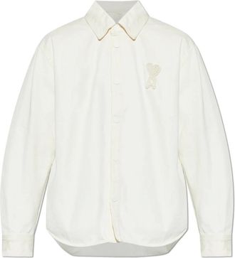 Ami Homme, Vestes, Beige, Taille: 2XL Veste en jean avec &eacute;cusson logo