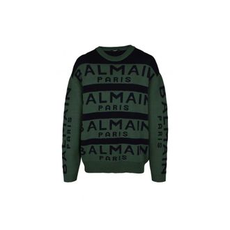 Balmain Rundhals-Pullover - - Knitwear - Herren - Gr&uuml;n - XL