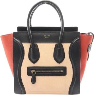 Celine Pre-owned Luggage Micro Shopper Leather Suede Tote Bag - Femme - Pre-owned - Multicolore - Taille: ONE Size
