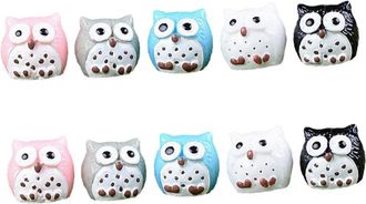 Yardwe Eulen Figur Mikrolandschaft Ornament Aus Harz Für Haus Büro Terrarium Miniatur Gartendekoration Mit Lebendigem Design