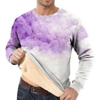 Generic Sweats pour hommes Pulls Hommes Automne Hiver Col Rond Sweat à Capuche Plus Velours Épaississement Impression Personnalité Rétro Casual Mode Sweatshir