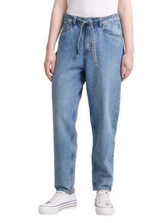 Tom Tailor Tom Tailor Damen 1048105 TTADEA Barrel Jeans mit Gürtel, 10119-Used Mid Stone Blue Denim, XS