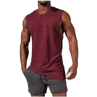 Generic Haut de sport uni sans manches pour homme - Classique - L&eacute;ger - Polyvalent, intelligent, confortable, respirant - Pour entra&icirc;nement musculaire - Pour 