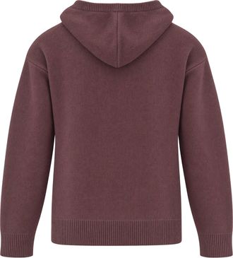 Diesel Wool-Rich Knit Hoodie - Burgundy