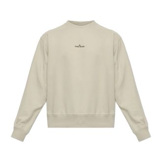 Stone Island Sweatshirt mit Logo-Aufdruck - - Sweatshirts & Hoodies - Herren - Beige - 2XL