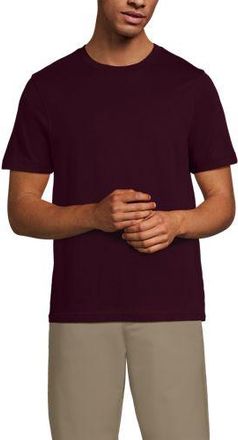 Lands End Supima Kurzarm-Shirt mit Rundhalsausschnitt, Herren, Gr&ouml;&szlig;e:44-46 regular, Rot, Baumwolle, by Lands End