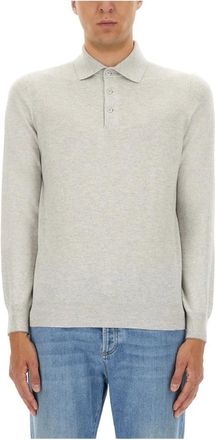 Brunello Cucinelli Pull Polo en Cachemire - Homme - Pulls - Gris - Taille: XL