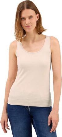 Cecil Basic Top in Unifarbe Oat Milk beige XXL