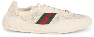 Gucci Womens Sneakers Shift Gg Crystal Beige Calf Skin Trainers