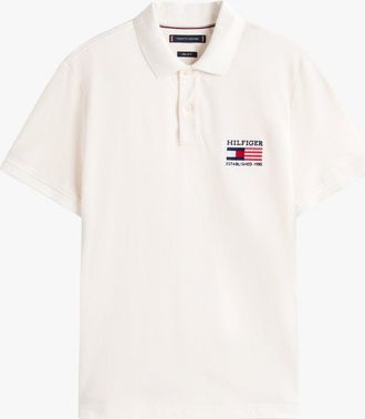 Tommy Hilfiger Polo droit en coton m&eacute;lang&eacute;