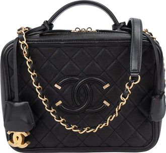 Chanel Crossbody Bags - Chanel Quilted Caviar Leather Filigree Handbag - Gr. unisize - in Schwarz - f&uuml;r Damen