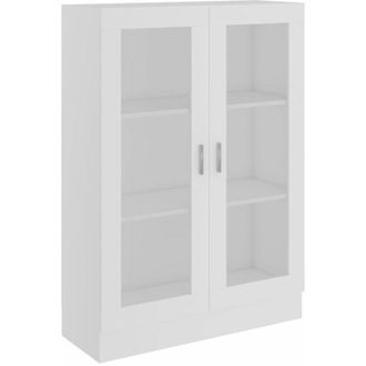 vidaXL Armoire &agrave; vitrine Blanc 82,5x30,5x115 cm Bois ding&eacute;nierie Vidaxl
