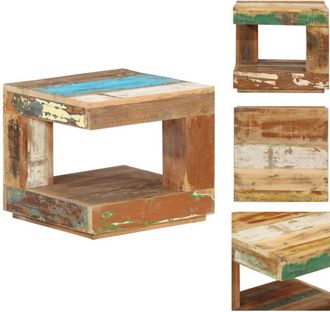vidaXL Couchtisch 45x45x40 cm Altholz Massiv - Holz Couchtisch - Landhausstil Couchtisch - Vintage Couchtisch - Massives Altholz - Recycling M&ouml;bel