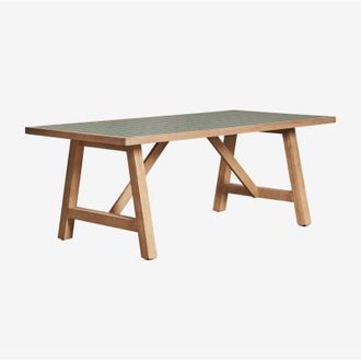 Sklum Table de jardin rectangulaire en bois dacacia de Duba&iuml; SKLUM Vert Fonc&eacute; 200 x 100 cm