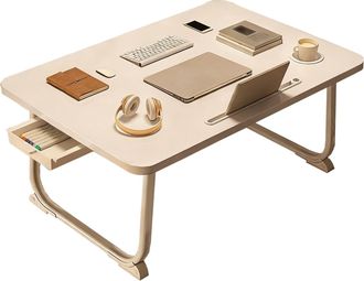 Generic Laptop Tisch F&uuml;R Bett, Laptop Tisch F&uuml;R Sofa Mit Getr&auml;Nkehalter Und Kartenfach, Schnell Zusammenklappbar for Schreibwaren Und Notizb&uuml;Cher