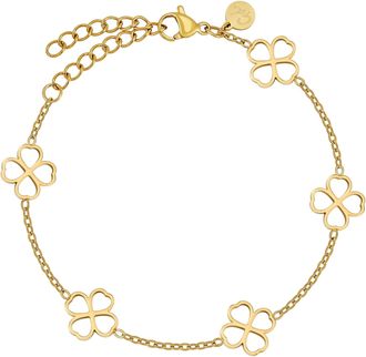 GOOD.designs Allergikerfreundliche Armkette Kleeblatt