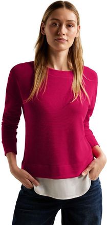 Cecil Damen B320559 2in1 Langarmshirt, Cosy Coral, X-Large