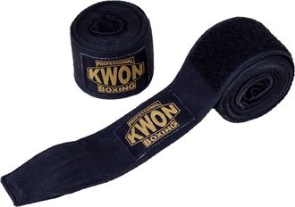 KWON Premium Gel Boxbandage 3,5 m schwarz Boxen unelastisch Box-Bandagen Gelpolster Gelpads Handbandage