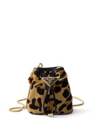 Prada mini sac à imprimé animalier - Marron