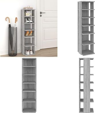 vidaXL Vidaxl - Schuhregal Grau Sonoma 27,5x27x102 cm Holzwerkstoff - Schuhregal - Schuhschrank - Garderobe - Aufbewahrung - Organisation - Home & Living