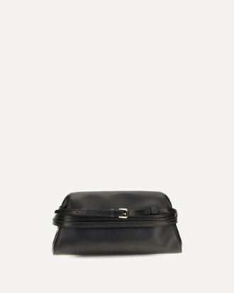 Moschino Leather Clutch with buckle detail Female UNI