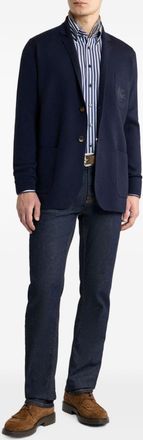 Etro Single-Breasted Wool Blazer - Blue