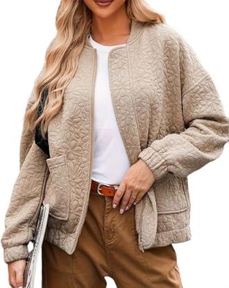 EUDOLAH Veste Femme Élégante Gilet Femme Chic À Manches Longues Avec Boutons Texturés Parfait Pour Un Ensemble Femme Chic Et Élégant Ou Un Vetement Femme Tend