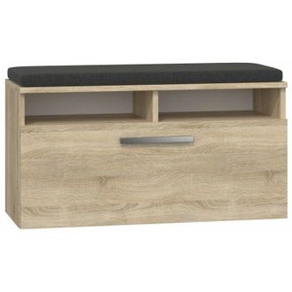 Hucoco Hucoco - rivi Armoire &agrave; chaussures + si&egrave;ge + rangement Porte basculante 46x85x35 6 &eacute;tag&egrave;res Meuble chaussures