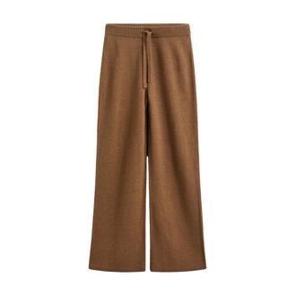 GANT Pantalon Large Laine-Cachemire - Femme - Pantalons - Brun - Taille: 42 FR