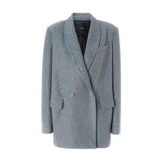 Pinko Kristallverzierter- zweireihiger Blazer - - Jackets - Damen - Blau - XS