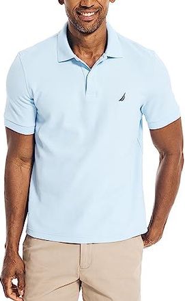 Nautica Classic Short-Sleeve Solid Polo T-Shirt, Opaque, Bleu (Noon Blue), L Homme