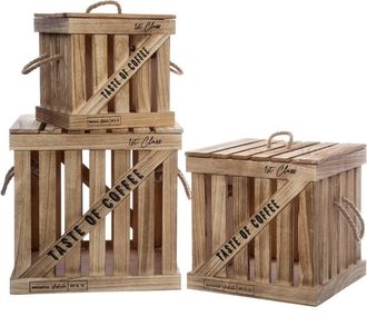 Atmosphera Atmosphera - Set aus 3 Boxen Colonial - Beige