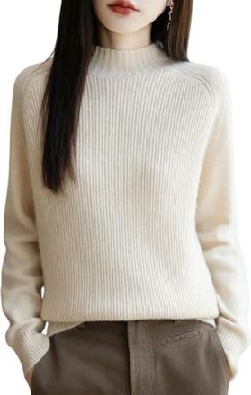 Generic Pull Femme Hiver Pull en Laine M&eacute;rinos 100% pour Femme Manches Longues Col Montant Pull en Maille Chaud Et &Eacute;pais Tunique Id&eacute;al pour lhiver LAutomne Et