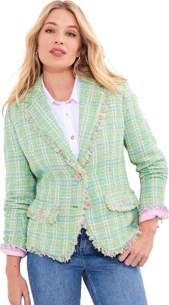 Joe Browns Damen Frayed Detail Jacket Tweed-Jacke, grün, 44 DE/Zierlich
