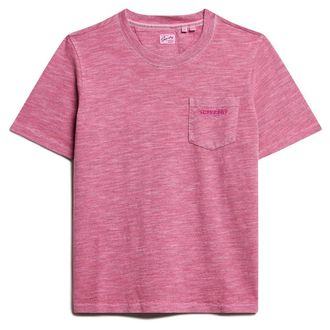 Superdry Damen Essential T-Shirt mit überfärbtem Logo Shocking Pink 38