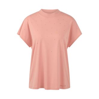 Marc Cain Kurzarm-T-Shirt mit Hotfix-Steinen - - Tops - Damen - Orange - S