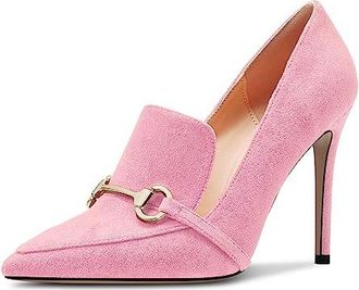 Castamere Femmes Haut High Aiguille Talon Heel Pointu Bout Slip-on Escarpins Mariage Bureau 10 CM Heels Rose 36 EU
