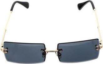BESTONZON Lunettes de Soleil sans Monture Unisexe Protection UV Verres Noirs Carrés Bord Coupé Légères Extérieur et Vacances