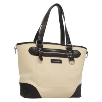 Burberry Pre-owned Toile sacs-main - Femme - Pre-owned - Beige - Taille: ONE Size