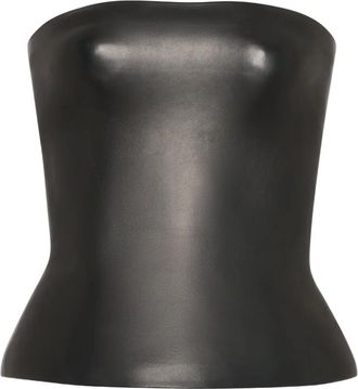 Jean Paul Gaultier haut en cuir &agrave; effet m&eacute;tallis&eacute; - Noir