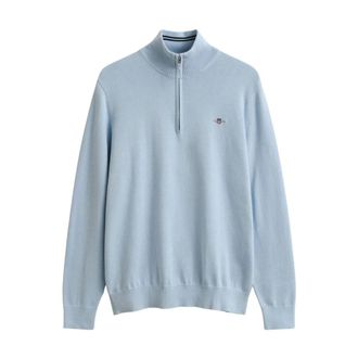 GANT Pull Demi Zip Coton - - Knitwear - Herren - Blau - M