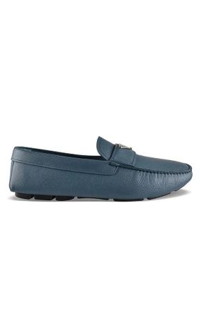 Prada Loafer - Textured Saffiano Leather Blue Loafers - Gr. 41,5 (EU) - in Gr&uuml;n - f&uuml;r Damen