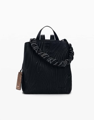 Desigual Petit sac &agrave; dos avec motif en relief - Noir