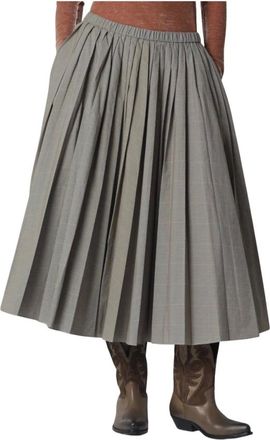 6397 Femme, Jupes, Gris, Taille: 40 FR Pull On Pleated Skirt