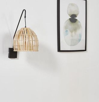 Nortene Applique murale 40x40x54 cm naturel et noir